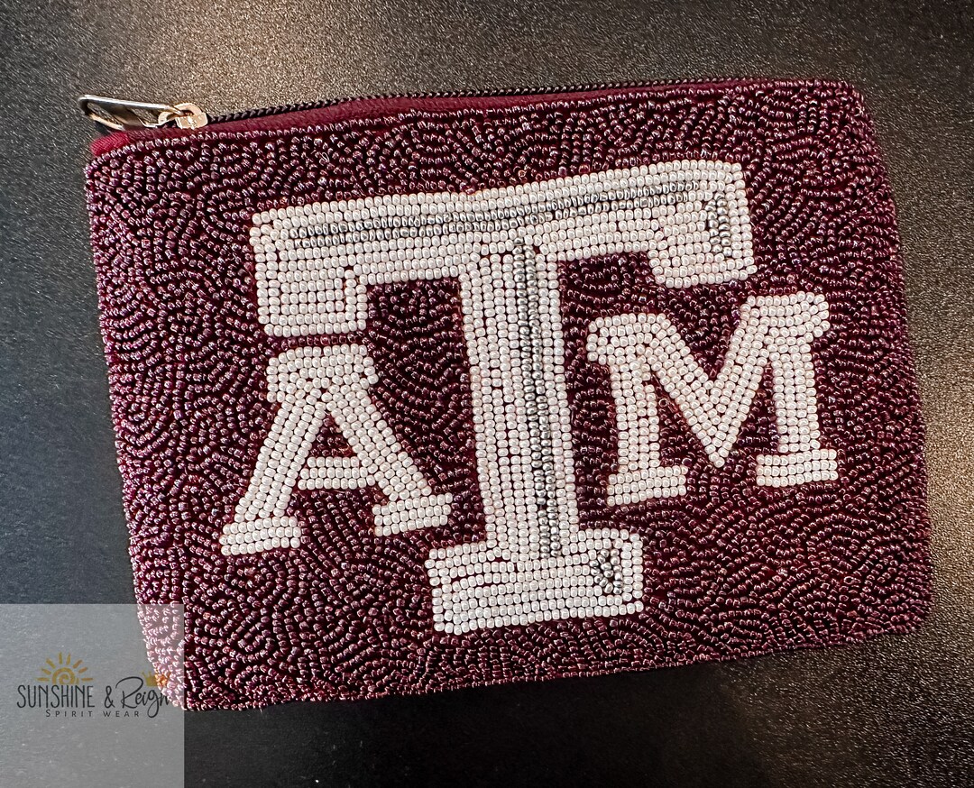 Texas A&M University Logo Maroon Beaded Coin Purse - Etsy