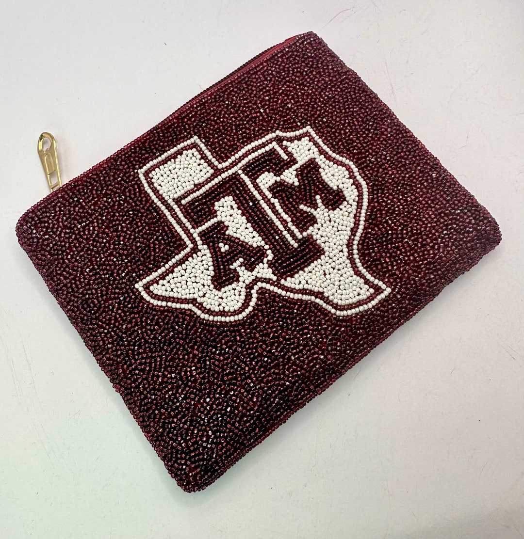 Texas A&M University Maroon Beaded Coin Purse - Etsy