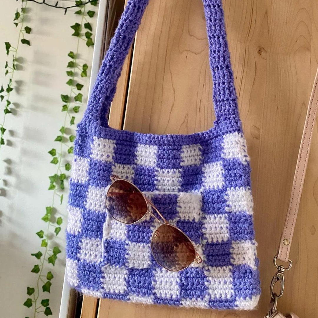 Checkered Bag Crochet Pattern, PDF Checkerboard Bag Crochet PATTERN, - Etsy