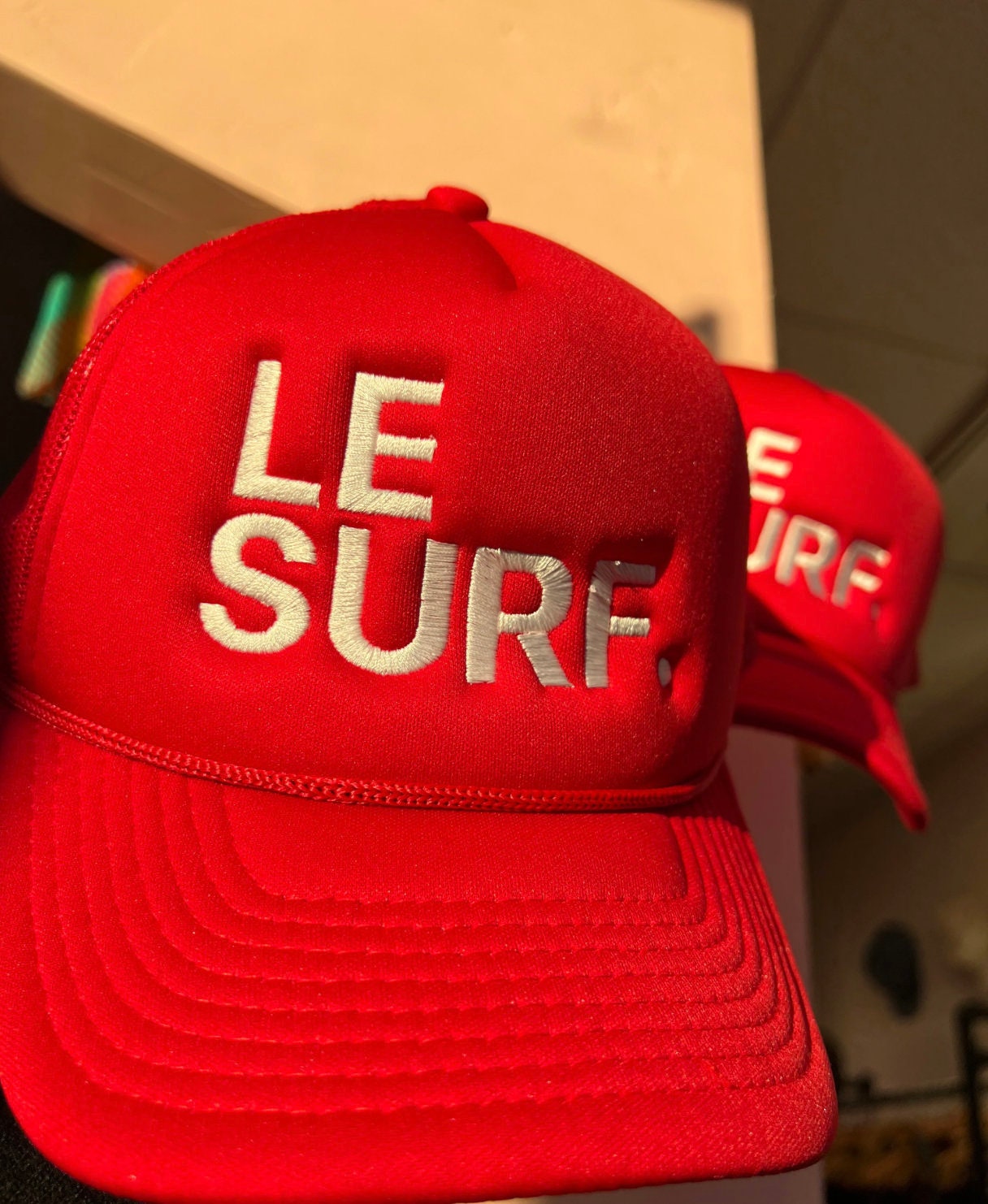 Le Surf Embroidered on Beige Trucker Style Rope Hat With Snapback - Etsy