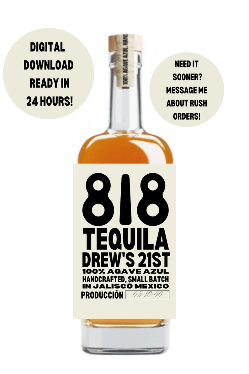 Personalized Tequila Bottle Labels 818 All Sizes Blanco - Etsy