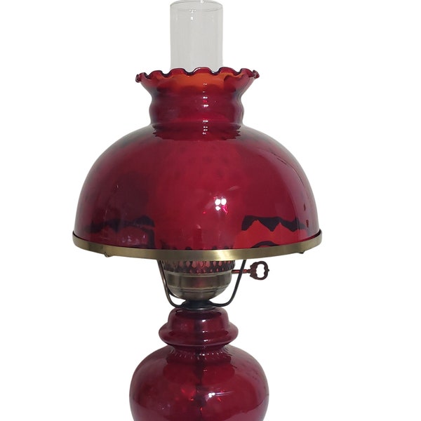 Ruby Red Hurricane Lamp - Etsy