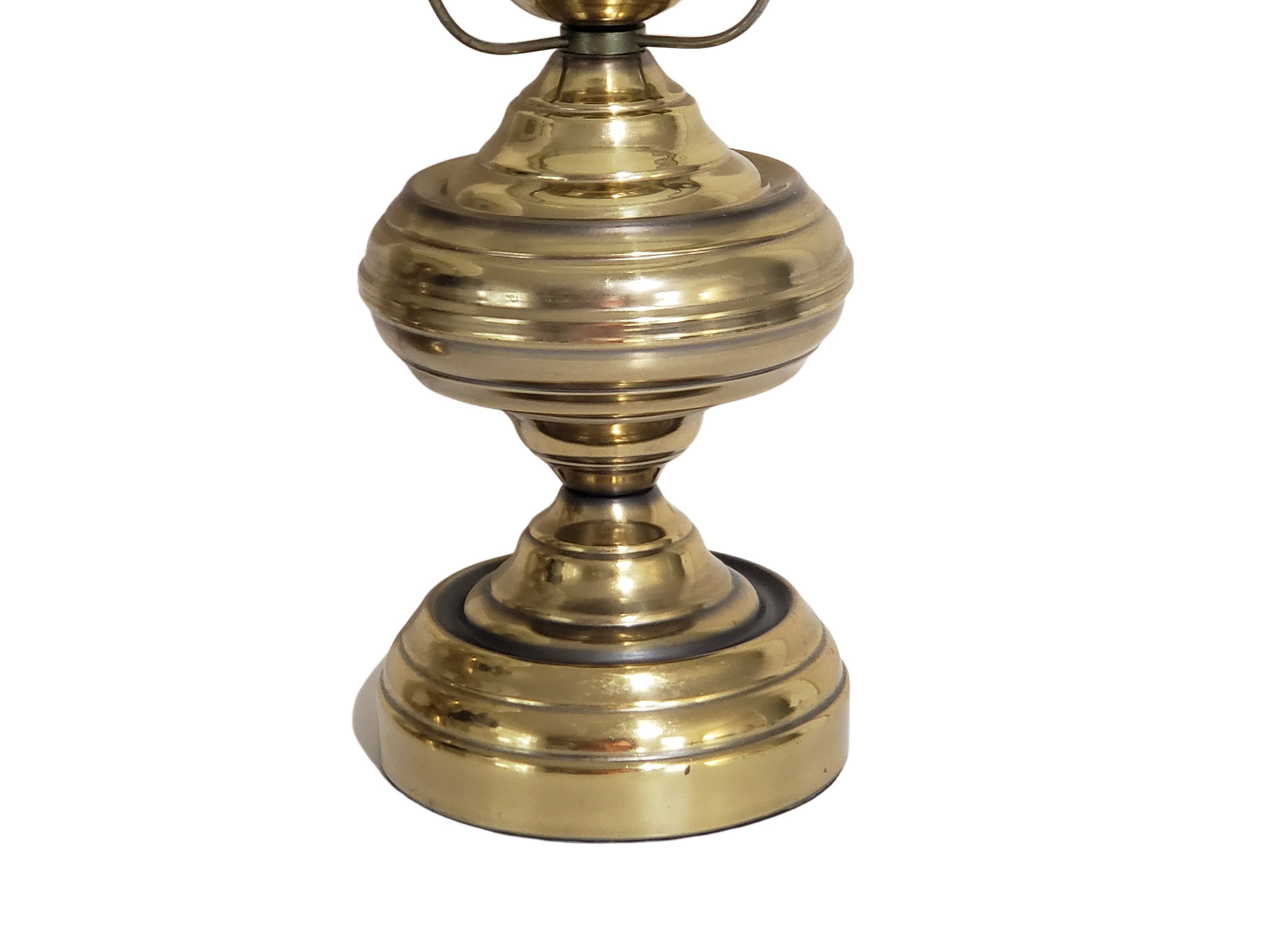 Vintage Brass Hurricane Table Lamps Set of 2 White Shades 15 - Etsy