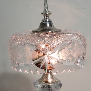 Vintage Cut Glass Crystal Princess House Heritage Table Lamp 10" - 11 ...