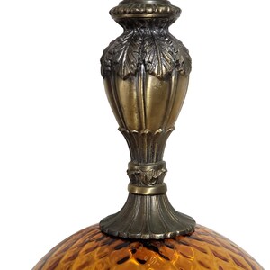 Vintage Mid Century Modern Table Lamp Round Globe Diamond Pattern 32 ...