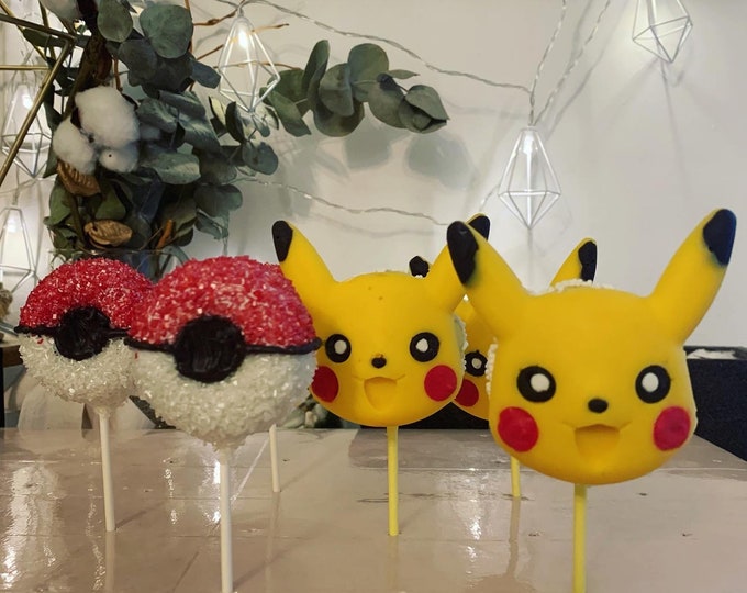 Pikachu & Poke Ball Cartoon Character Mini Donuts( 6 Pieces ) - Etsy