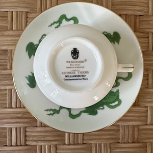 Wedgwood Chinese Tigers Green Tea Cups and Saucers - Etsy