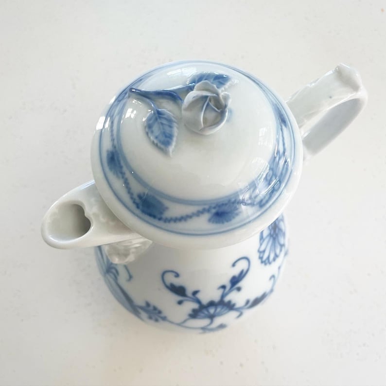Meissen Blue Onion Tea Pot - Etsy