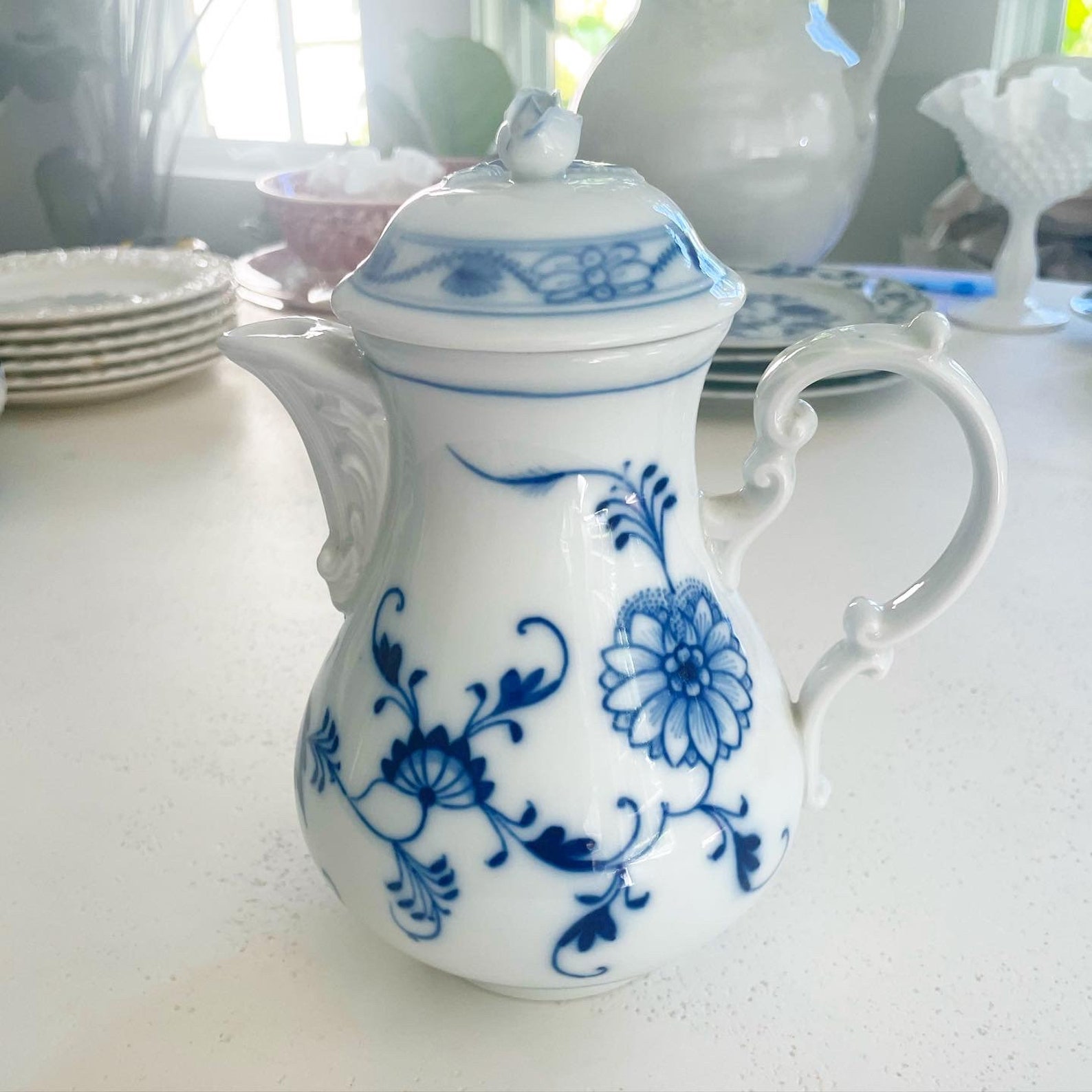 Meissen Blue Onion Tea Pot - Etsy