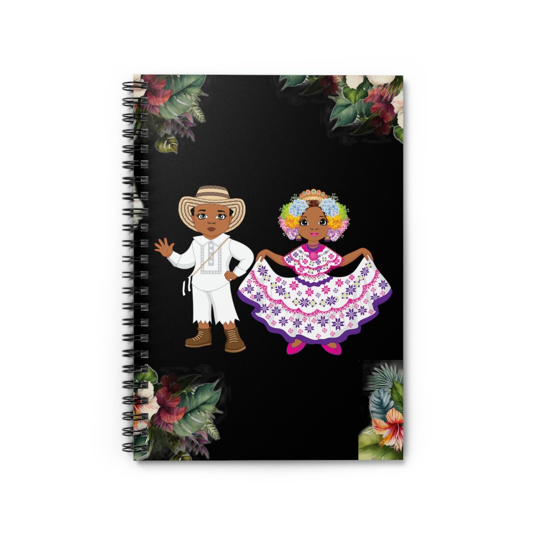 Panamanian Children Pollera Floral Spiral Notebook - Ruled Line - Etsy