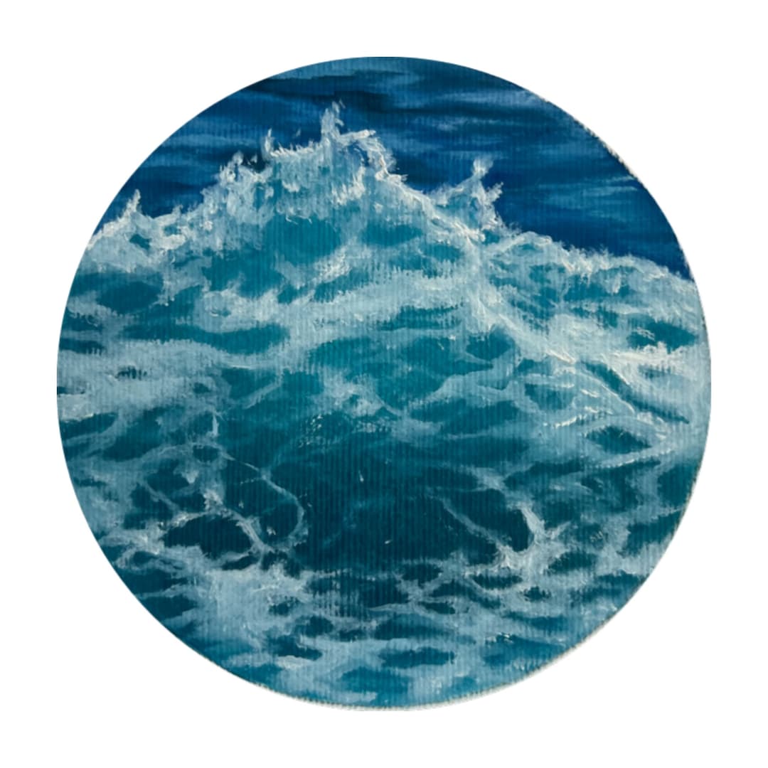 Wave Circle Oil Painting - Etsy