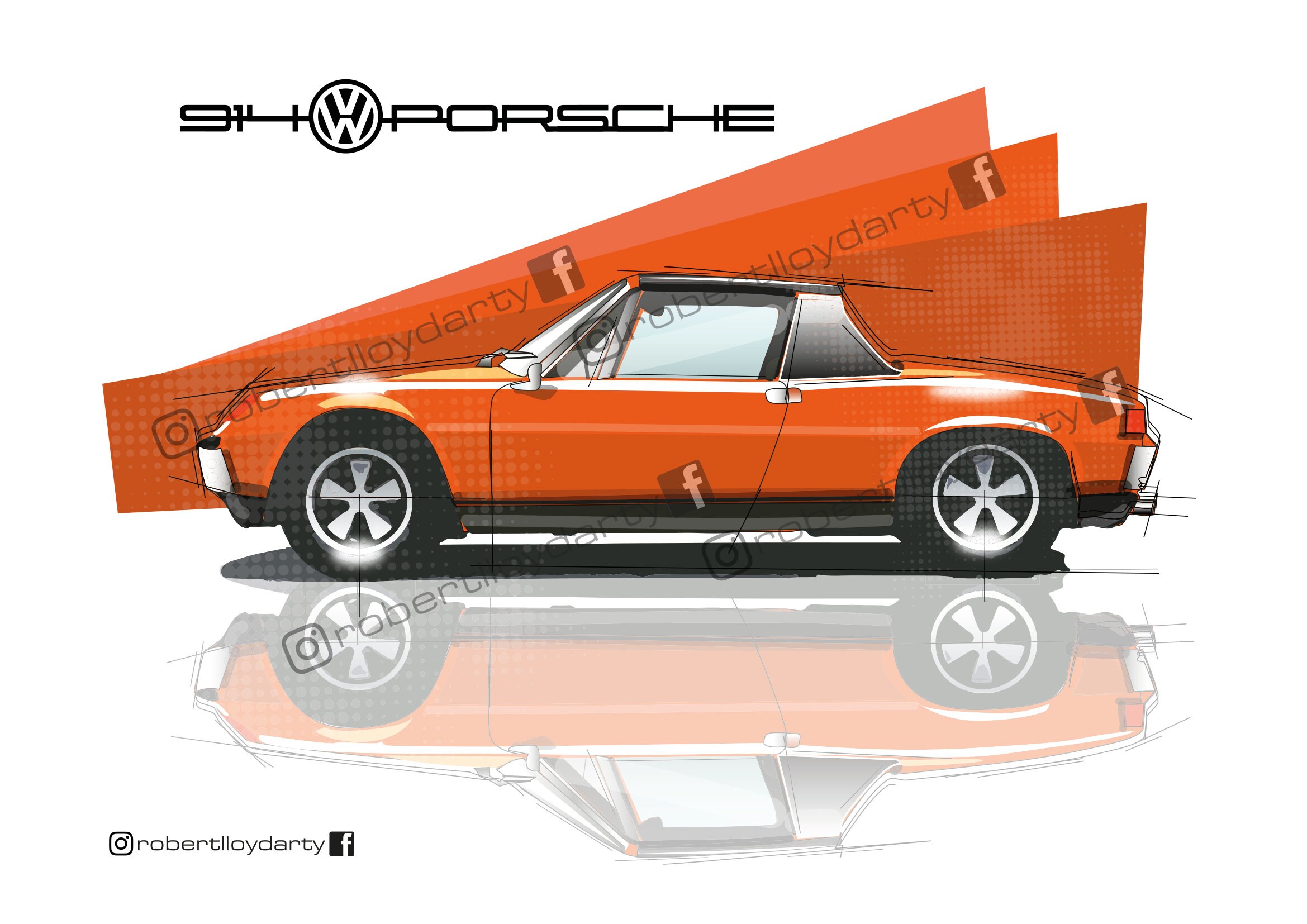 VW Porsche 914 Volkswagen Porsche Art Print Classic Porsche - Etsy