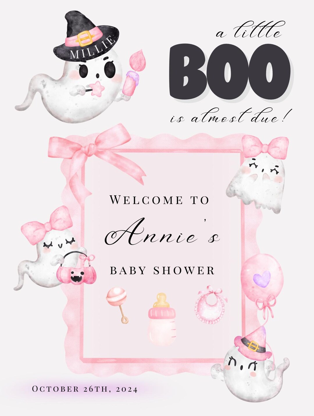 A Little Boo is Almost Due - Baby Shower Poster - Etsy