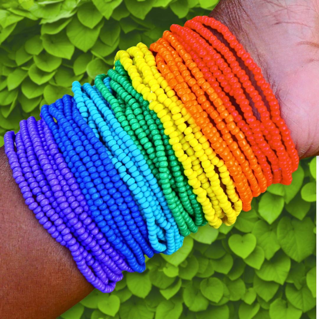 7 Chakra Bracelet Set – Stackable Stretch Bracelets in Chakra Colors ...