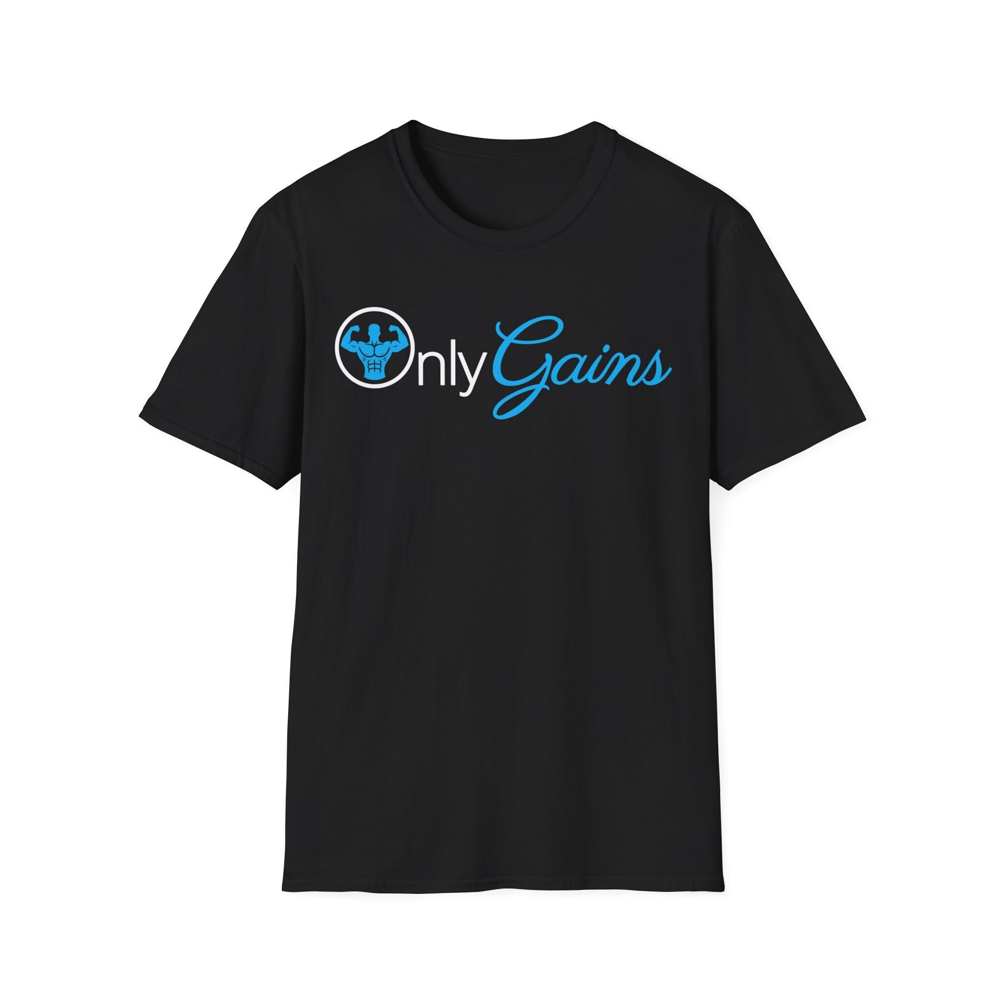 Only Gains Parody Gym Pump Cover | Men's Workout T-shirt | Funny Gym ...
