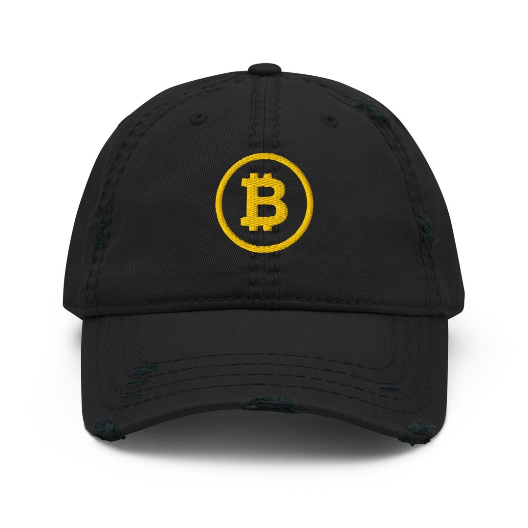 Bitcoin Logo Distressed Dad Hat to the Moon Crypto Logo Dad Hat BTC 3D ...