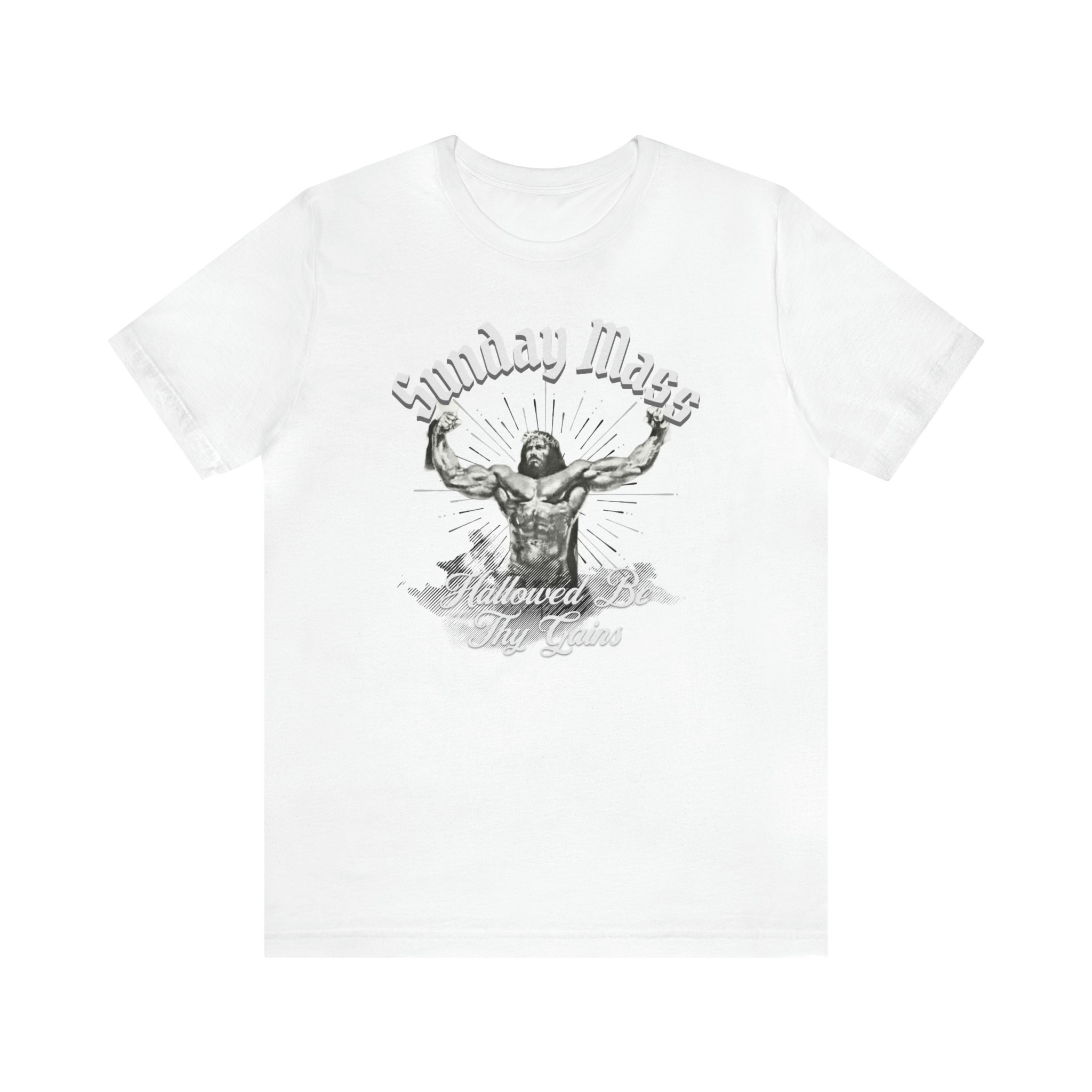 Sunday Mass Jesus Lifting Tee Hallowed Be Thy Gains Shirt Jesus Gym T ...