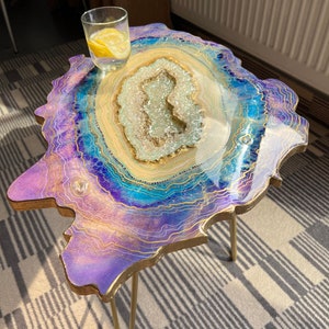 Epoxy Resin Coffee Tablehandmsade Epoxy Resin Coffee Tablepurple Resin ...