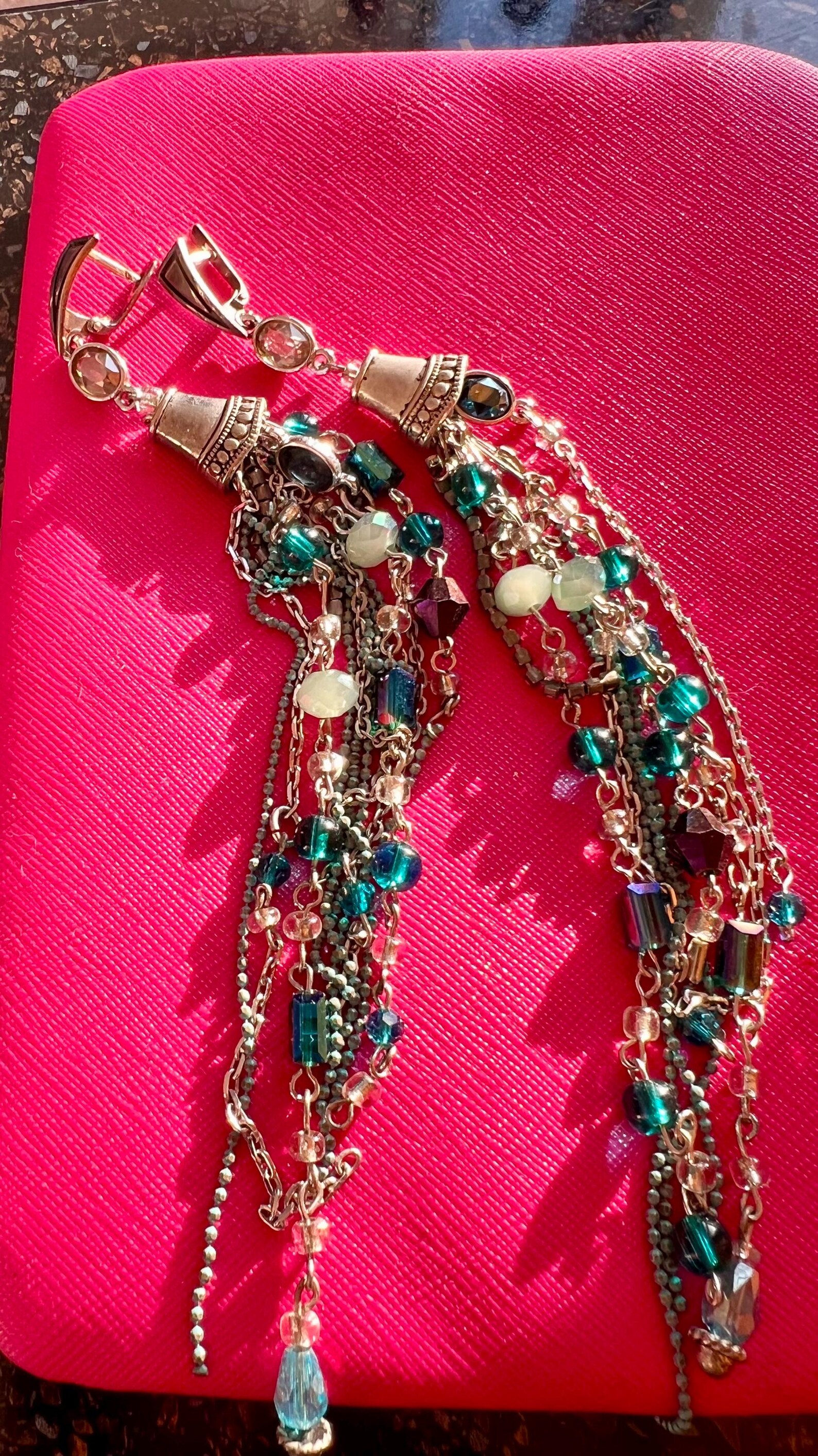 Handmade Crystal Chain Dangle Earrings: Sterling Silver - Etsy