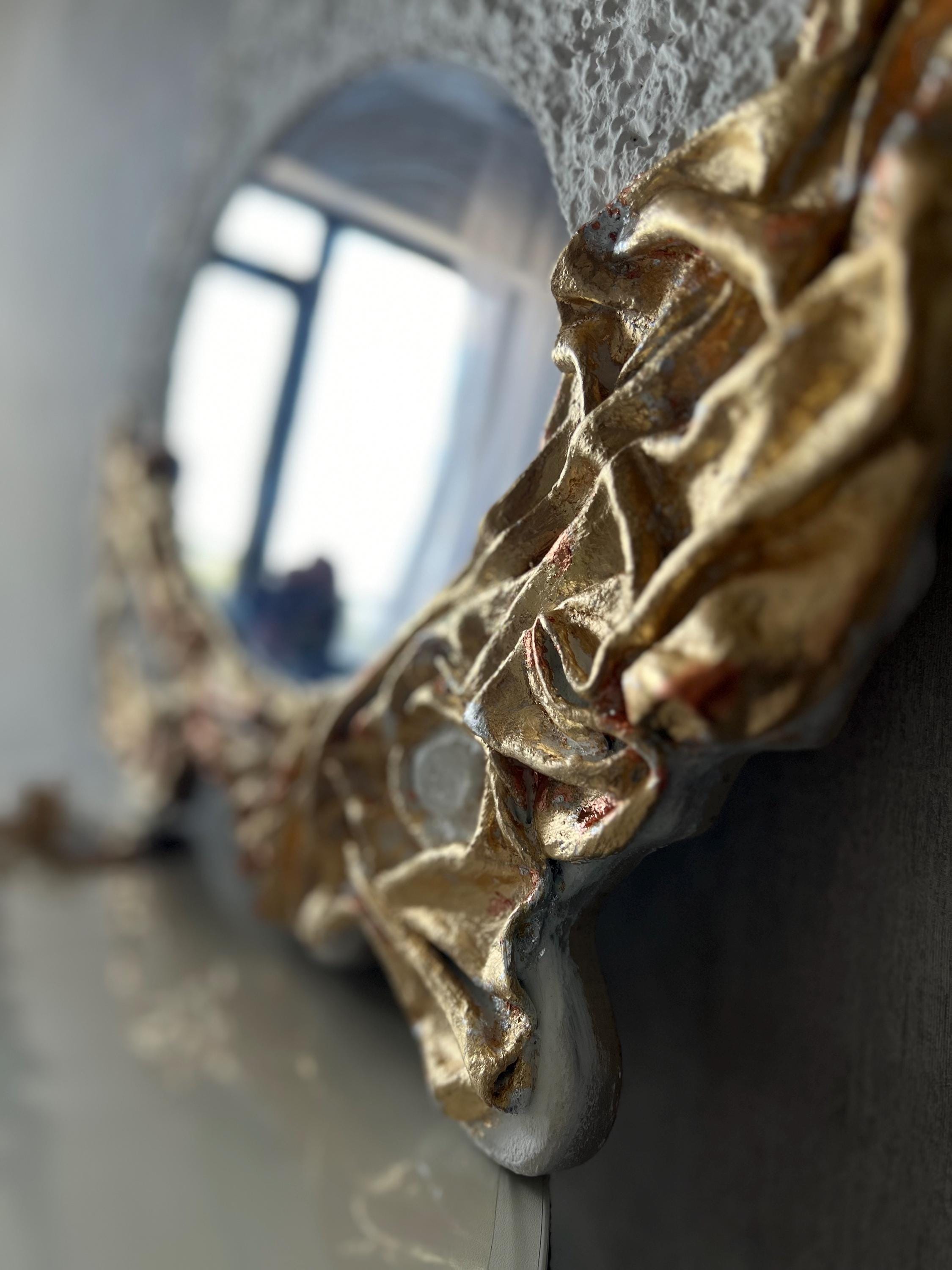 Large Gold Leaf Mirror Luxury Gold Mirror Statement Mirror Large ...