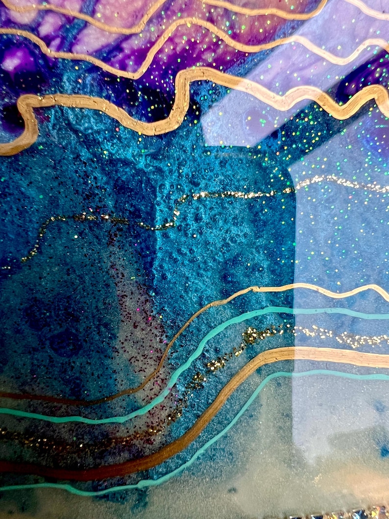 Handmade Epoxy Resin Coffee Table: Purple Geode Design (600x400 Mm) - Etsy