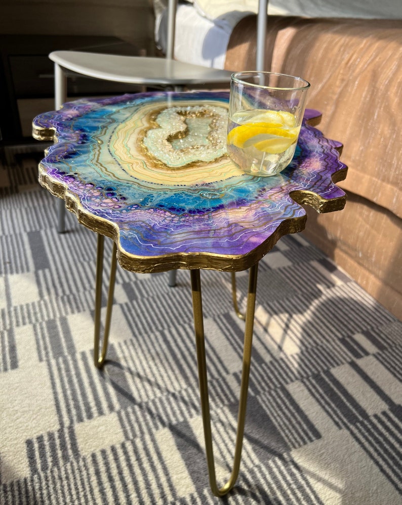 Epoxy Resin Coffee Tablehandmsade Epoxy Resin Coffee Tablepurple Resin ...