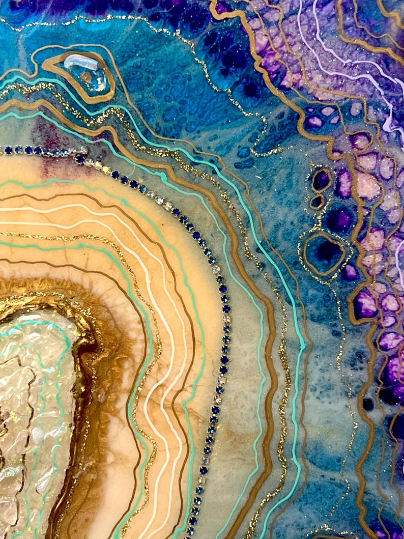 Handmade Epoxy Resin Coffee Table: Purple Geode Design (600x400 Mm) - Etsy