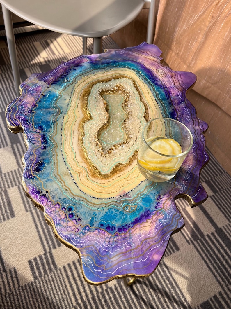 Epoxy Resin Coffee Tablehandmsade Epoxy Resin Coffee Tablepurple Resin ...