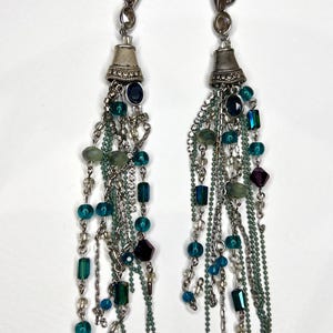 Handmade Crystal Chain Dangle Earrings: Sterling Silver - Etsy