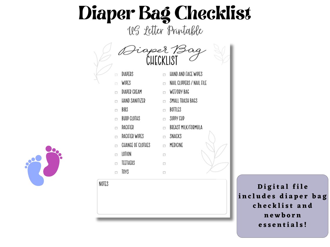 Diaper Bag Checklist, Newborn Essentials, Newborn Must Haves, Diaper ...