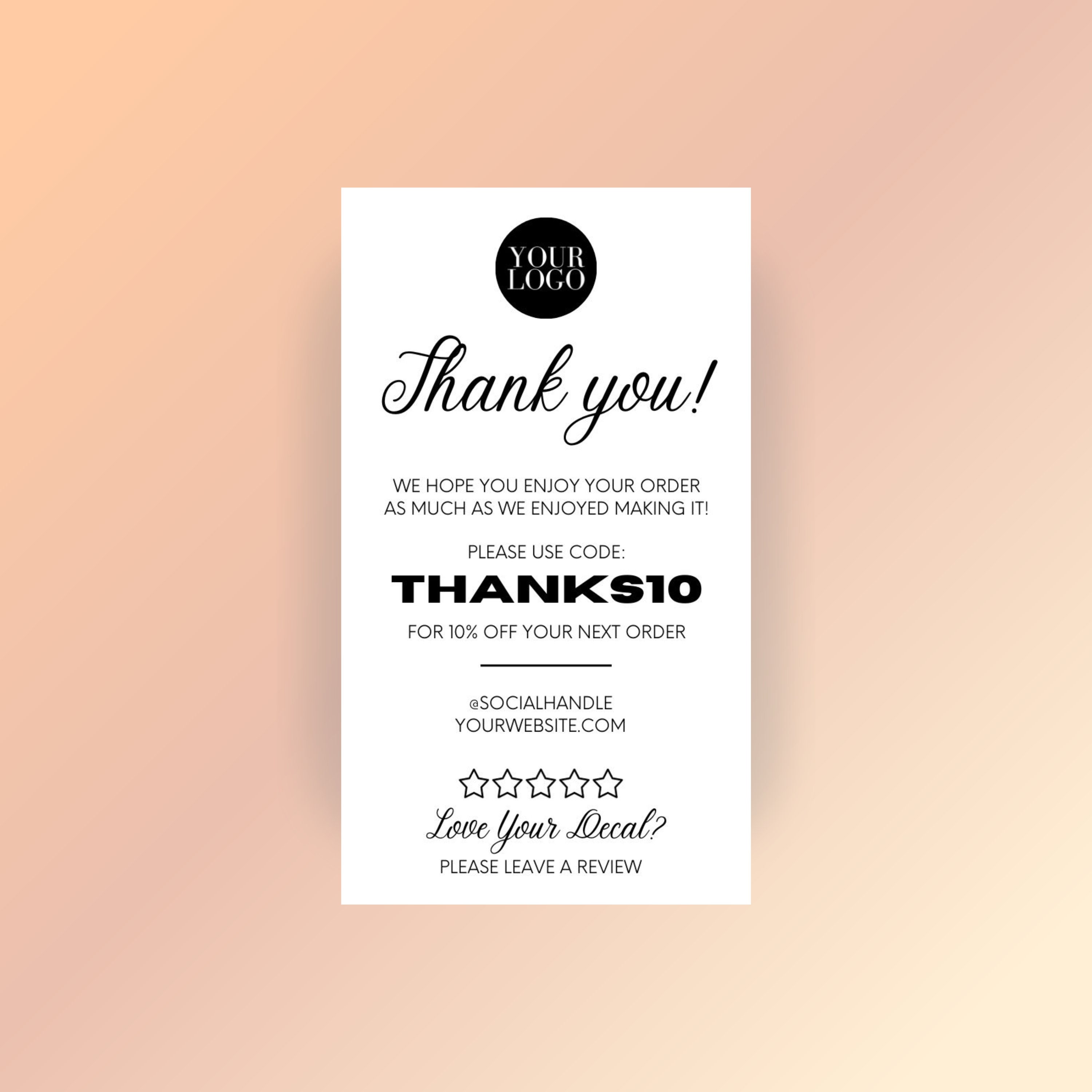 Editable Vinyl Decal Instructions Card, Cute Printable Vinyl ...
