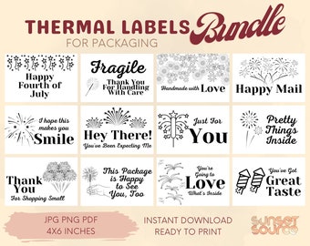 Floral Thermal Printer Labels Small Business Packaging Label - Etsy