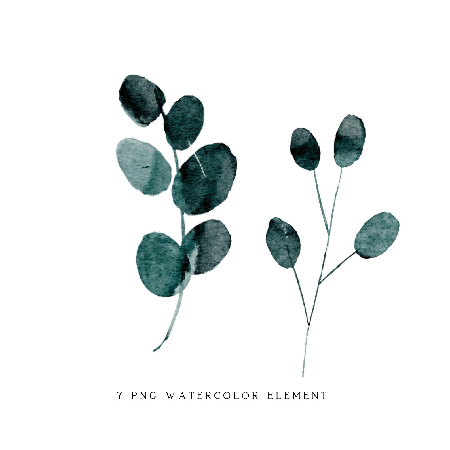 Greenery Watercolor Clipart Hand Painted Watercolor Leaves - Etsy