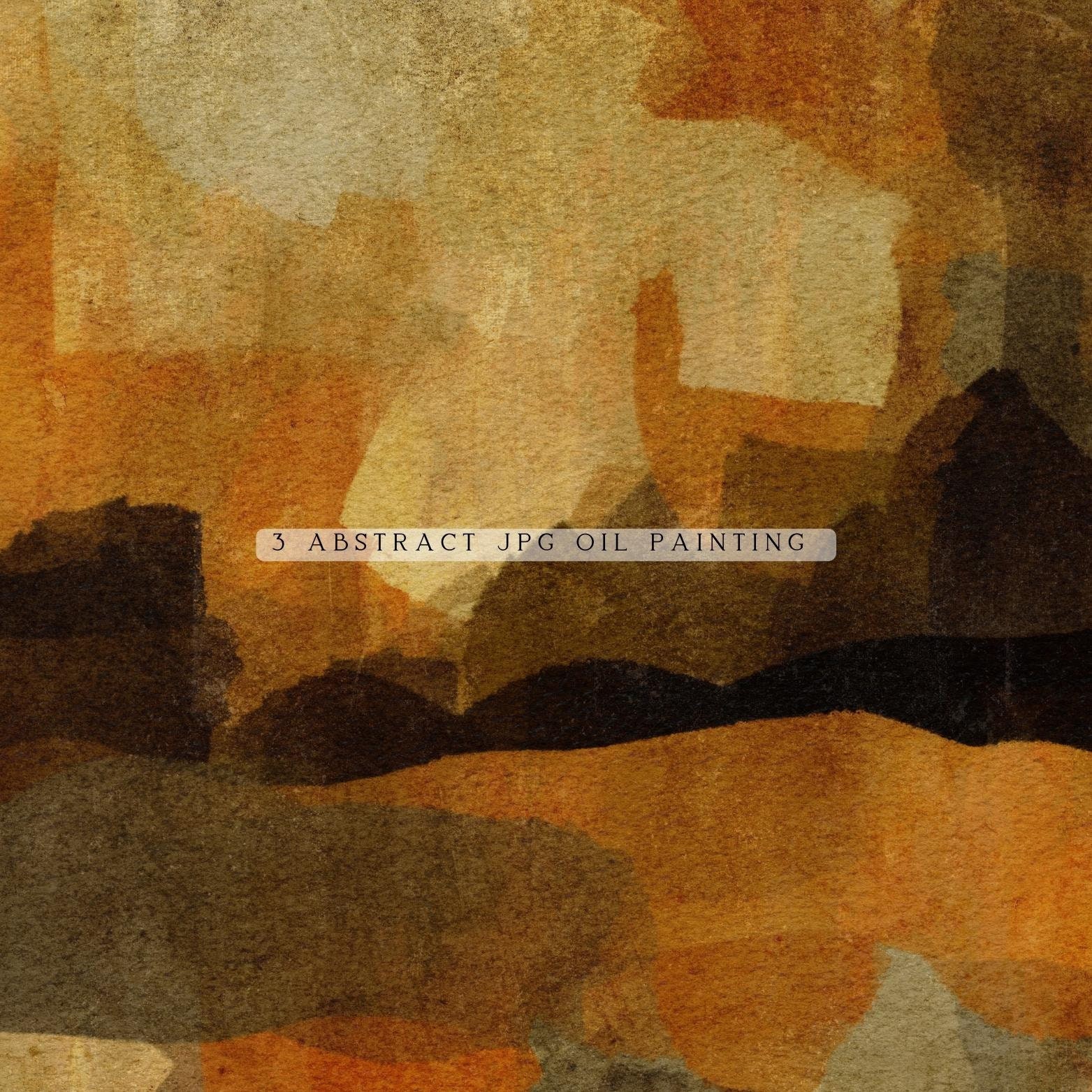 Autumn Abstract Oil Painting Background, Hand Painted Minimalist Oil ...