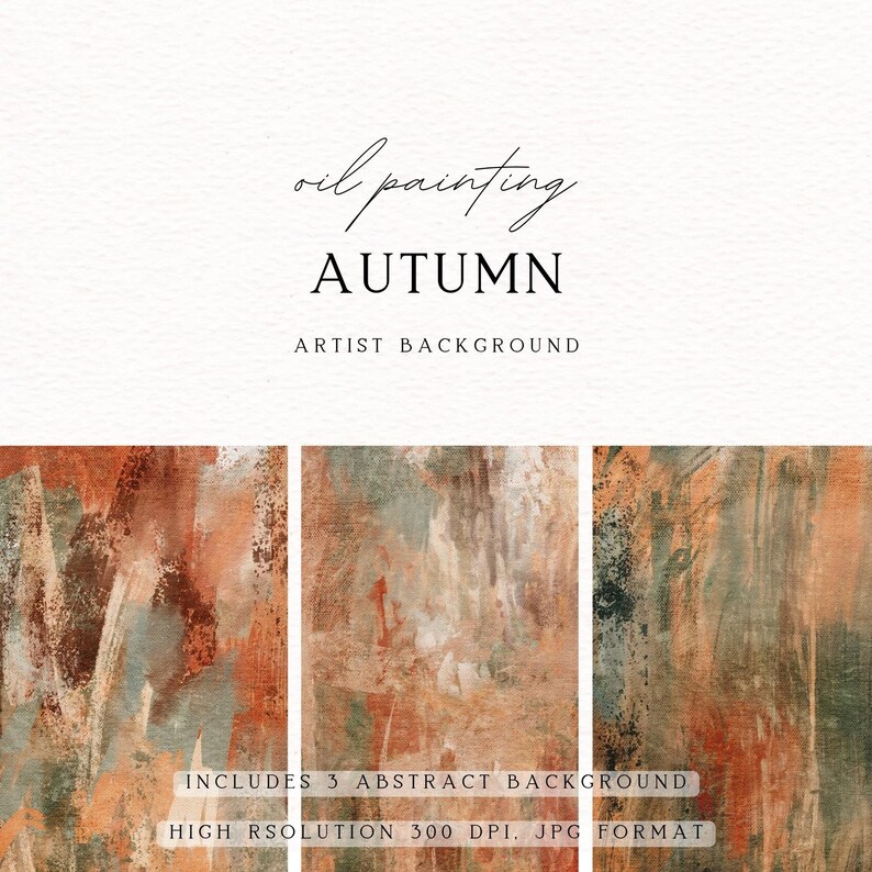 Autumn Abstract Oil Painting Background, Hand Painted Minimalist Oil ...