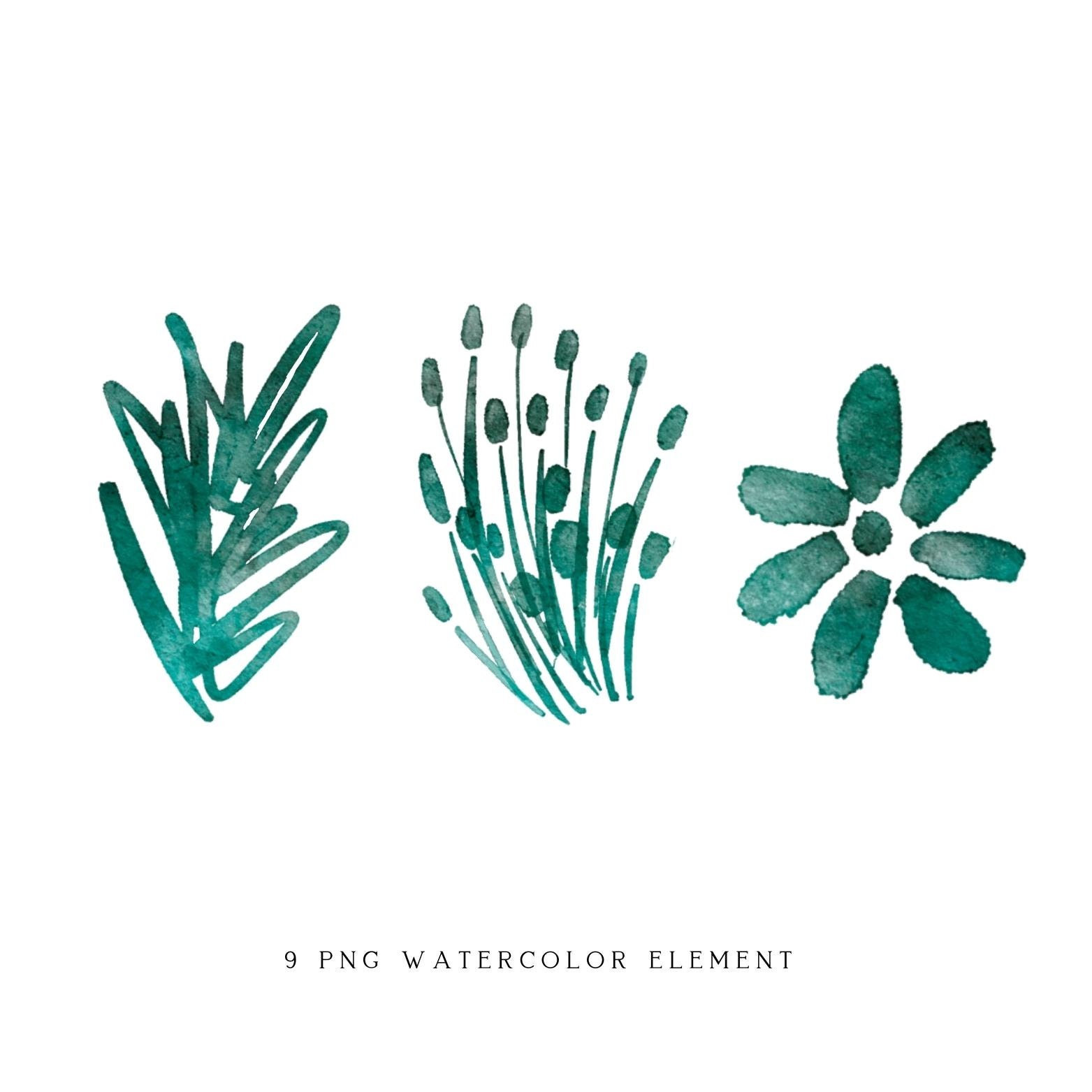 Greenery Watercolor Clipart Hand Painted Watercolor Leaves - Etsy