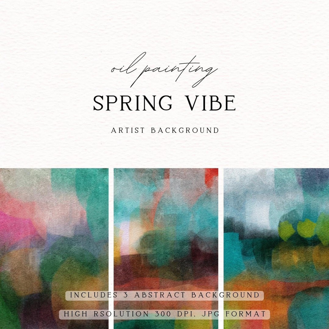 Spring Abstract Oil Painting Background, Hand Painted Minimalist Oil ...