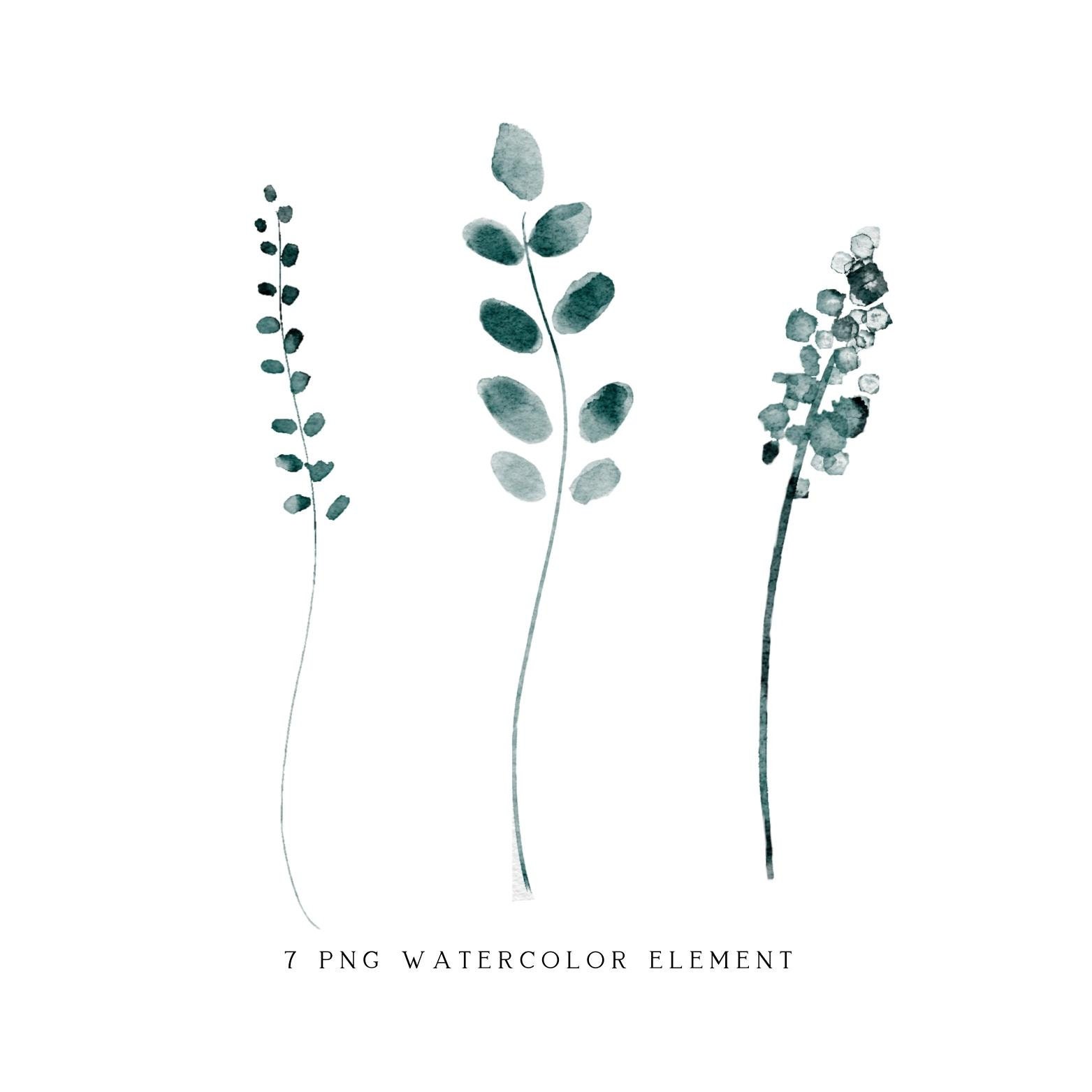 Greenery Watercolor Clipart, Hand Painted Watercolor Leaves, Greenery ...