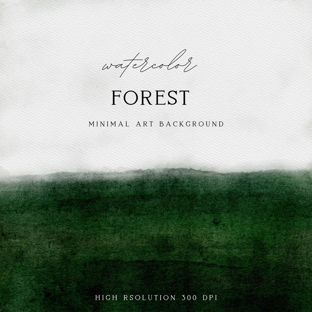 Forest Watercolor Background, Simple Landscape, Minimalist Watercolor ...