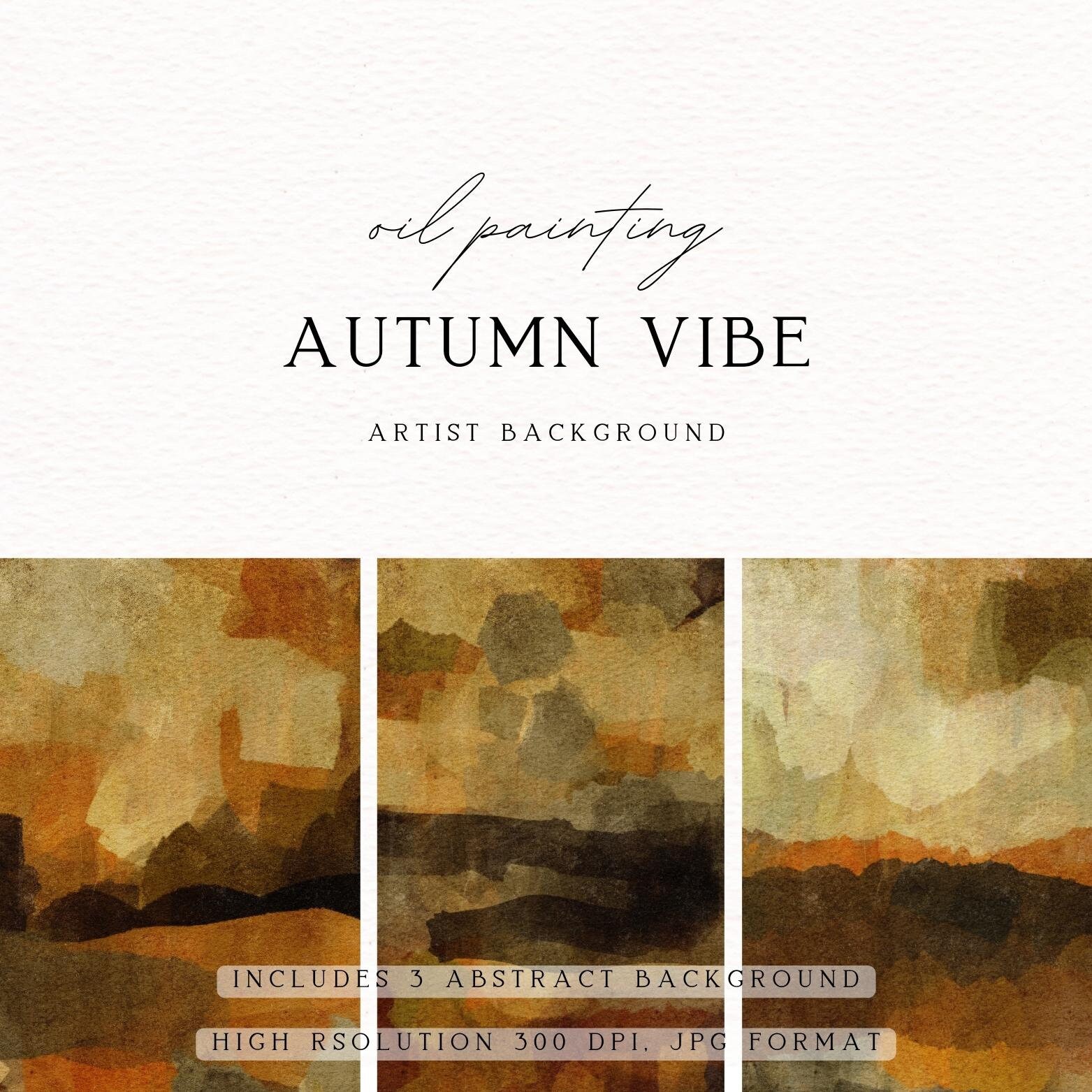 Autumn Abstract Oil Painting Background, Hand Painted Minimalist Oil ...