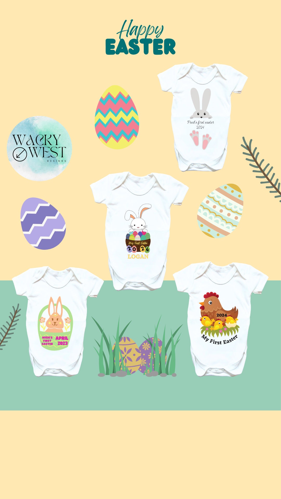Personalised Easter Short Sleeve Vests/bodysuit - Etsy