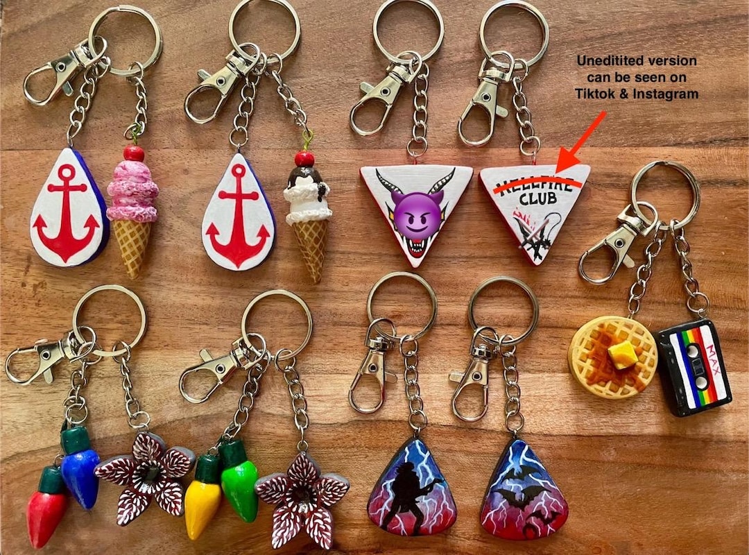 Handmade and Painted Stranger Things Inspired Keychains, Demogorgon D&D ...