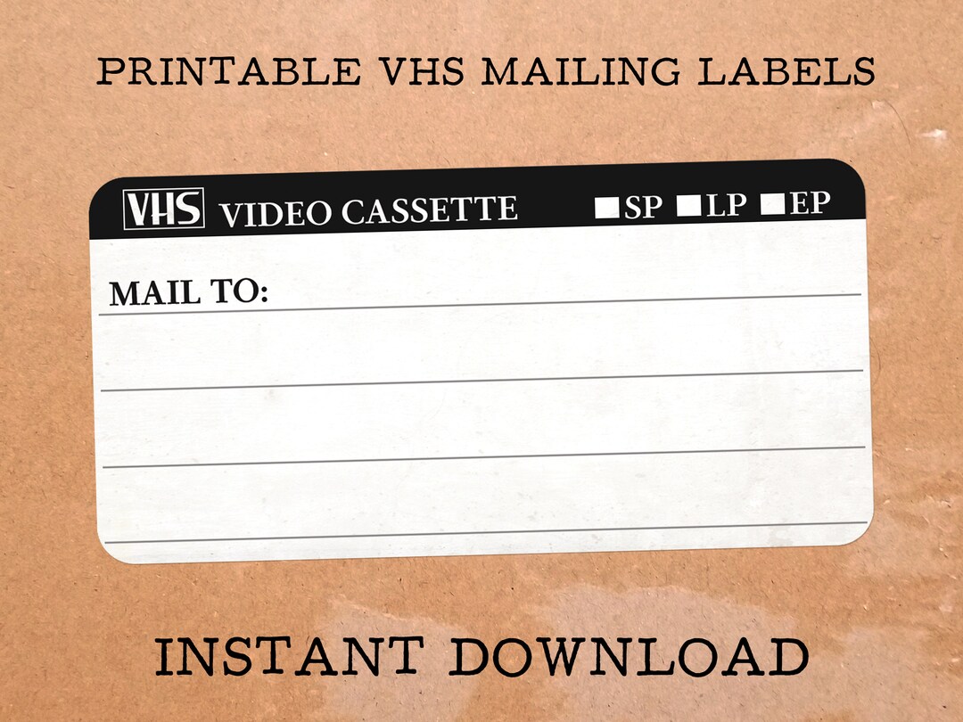 Printable VHS Mailing Labels - Etsy