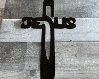 Jesus Metal Cross Sign - Etsy