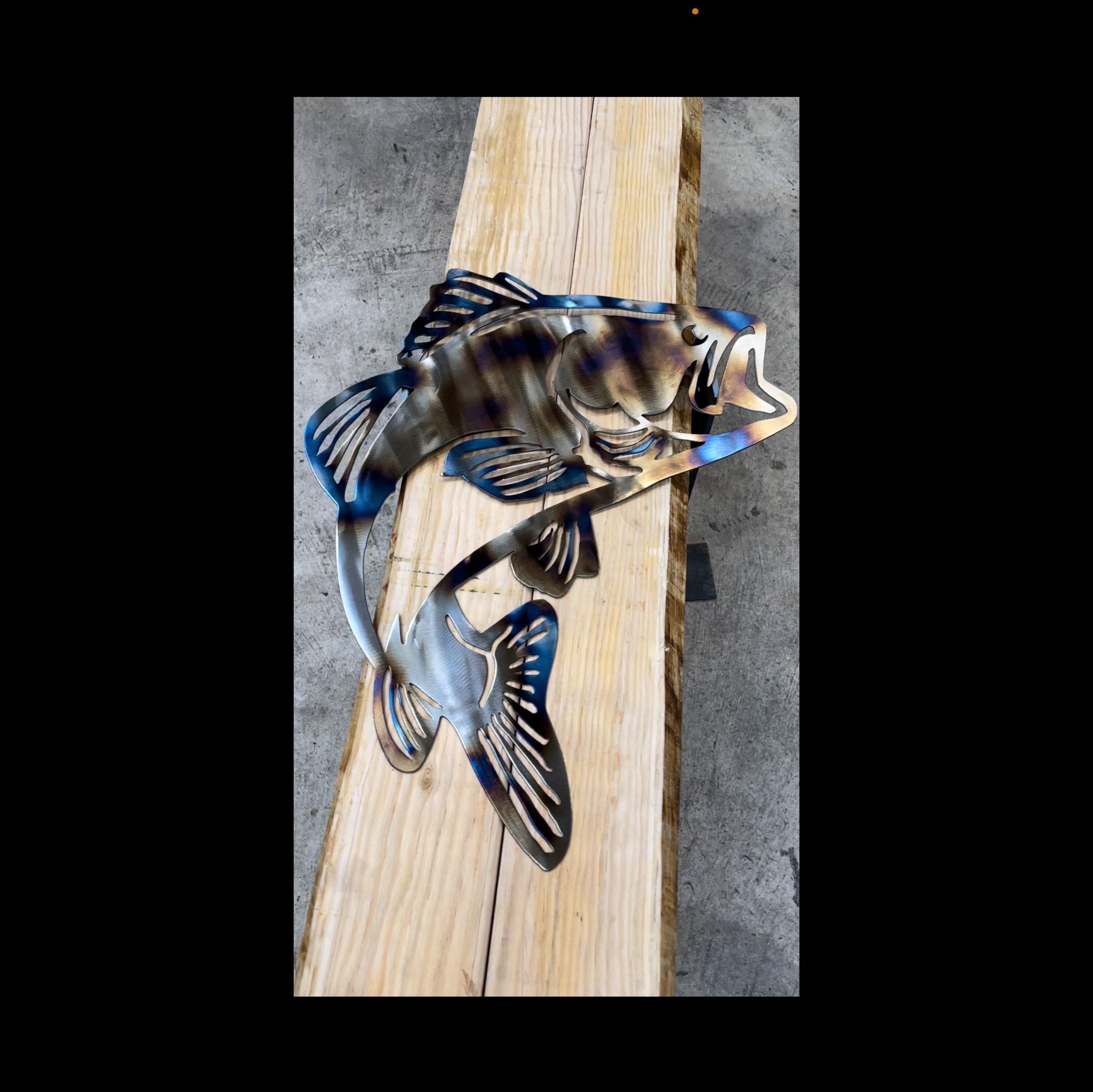 Bass Metal Wall Art Decor, Metal Wall Art Fish, Fishing Decor - Etsy