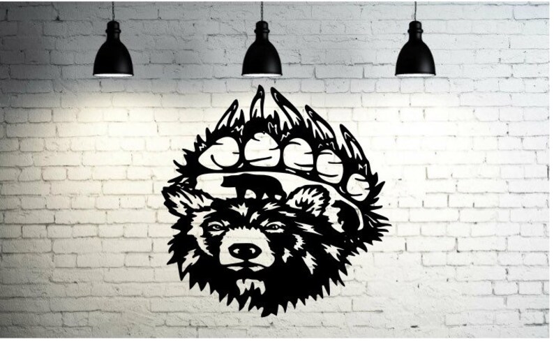 Metal Bear Wall Art Decor With Cubs Bear Metal Wall Art - Etsy