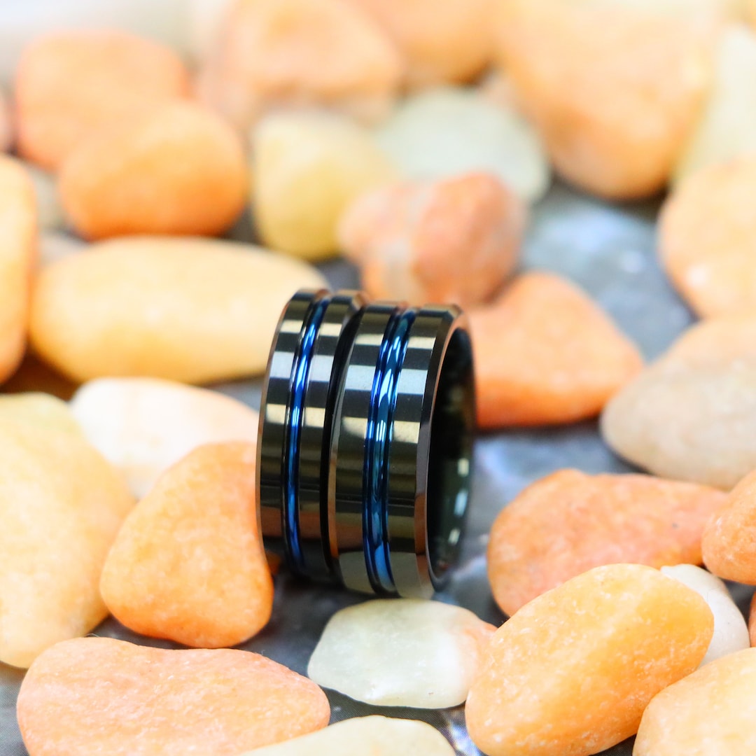 Thin Blue Line Wedding Rings, Law Enforcement Ring, Police Officer ...