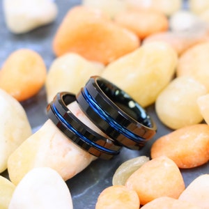 Thin Blue Line Wedding Rings, Law Enforcement Ring, Police Officer ...