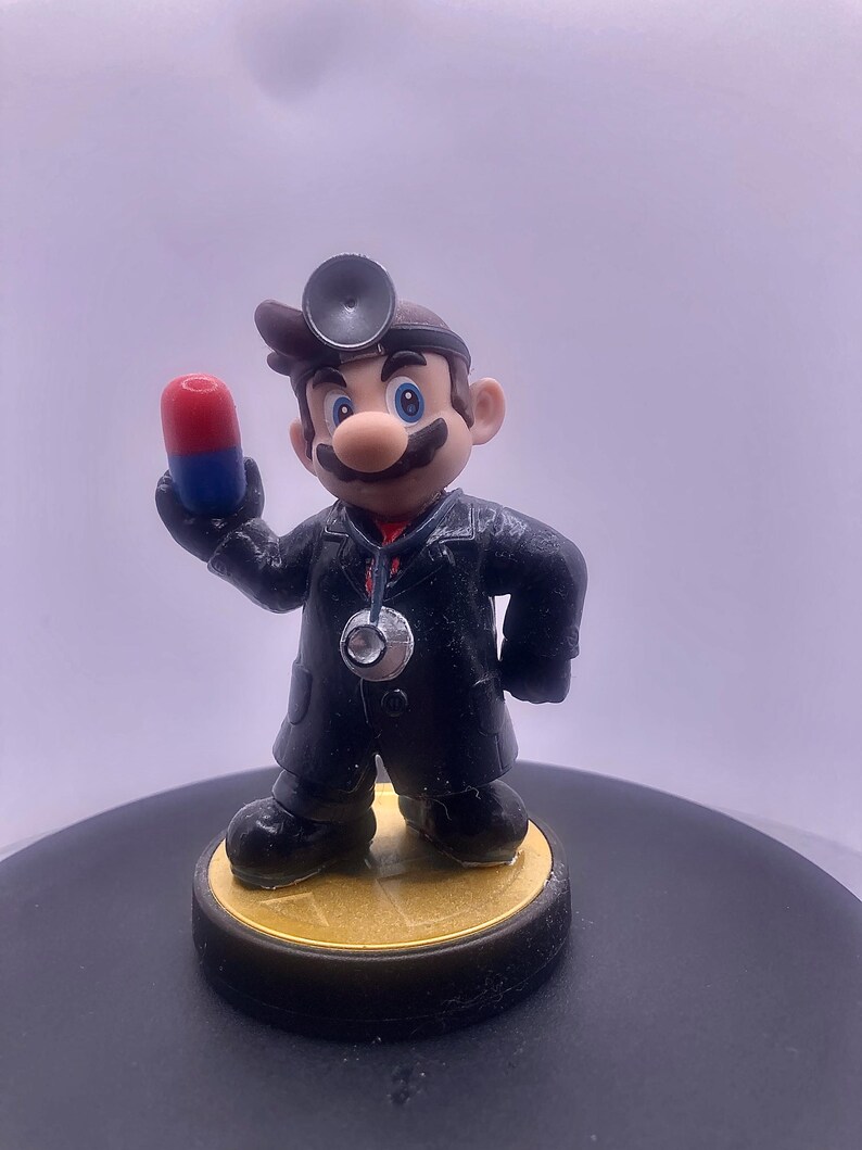Dr. Mario Black Alternate Costume Custom Amiibo - Etsy