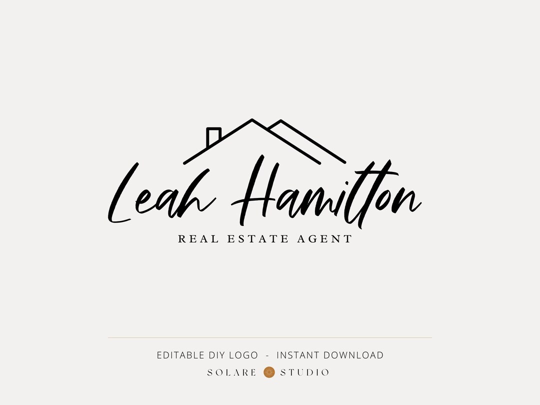 Editable Logo Design, DIY Modern Logo, Realtor Logo Template, Elegant ...